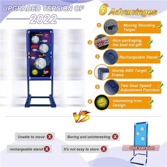 Toys | Gun Toy With Moving Shooting Target 2 Blaster Gun And 18 Foam ...